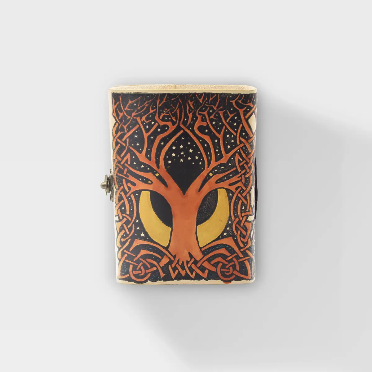 Tree Of Life Night And Day – 5×7 – Leather Journal – Poetic Earth